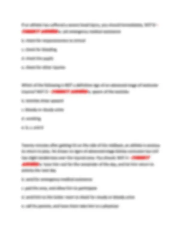 Asep sports first aid latest 2025 with correct questions and detailed ...