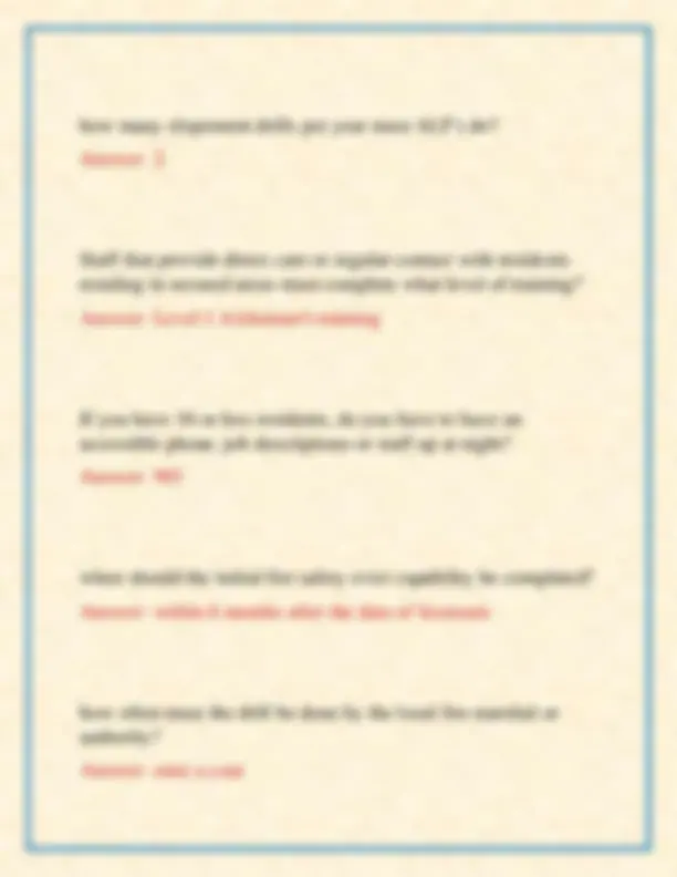 FLORIDA ALF CORE TRAINING TEST / STUDY QUESTIONS FOR ALF CORE TRAINING ...