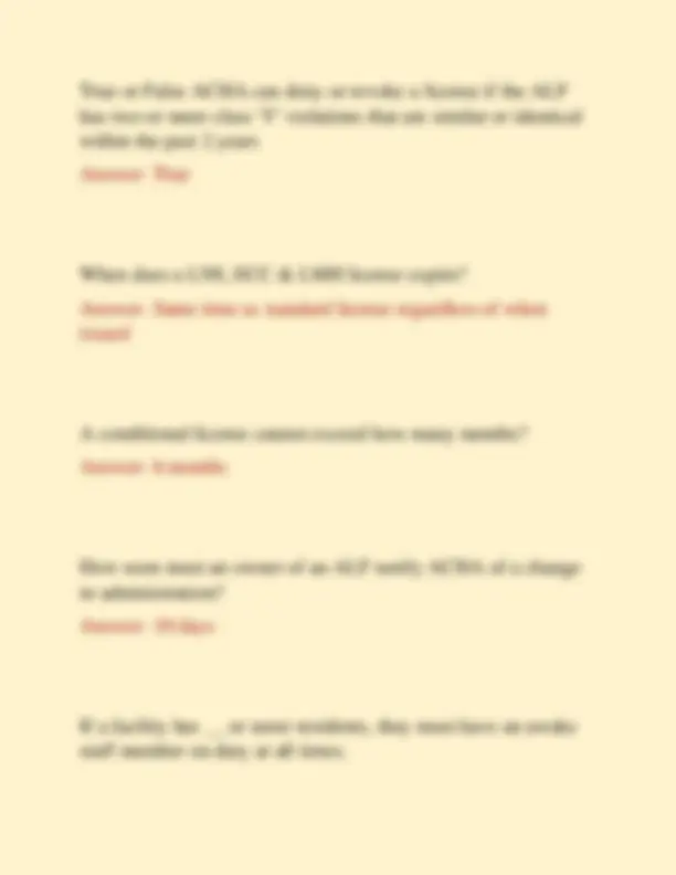 2025/2026 FLORIDA ALF CORE EXAM ACTUAL 350 ACCURATE QUESTIONS WITH ...