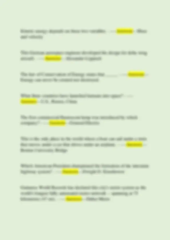 TSA Technology Bowl, Top Exam Questions and Answers, 100% Accurate ...