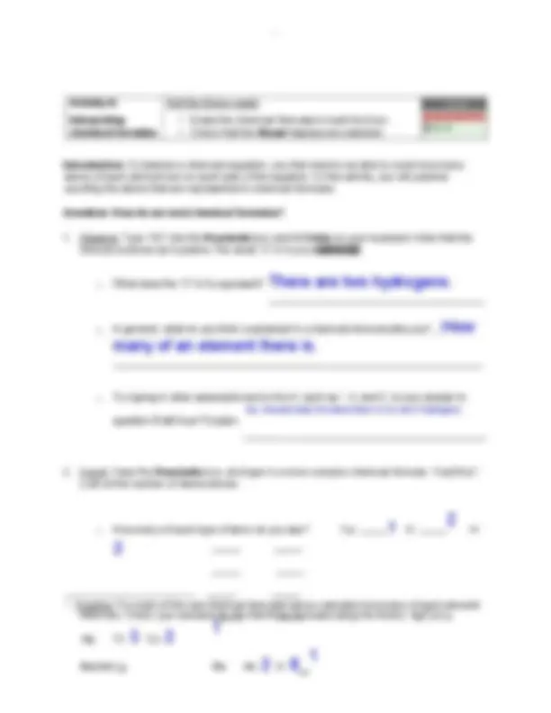 Gizmo - Student Exploration Balancing Chemical Equations FINAL EXAM ...