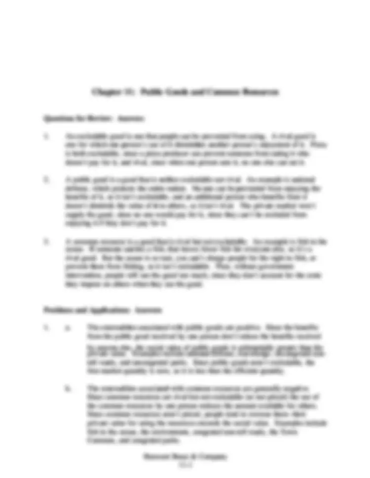 Mankiw solutions (Principles of Economics, Micro economics and ...