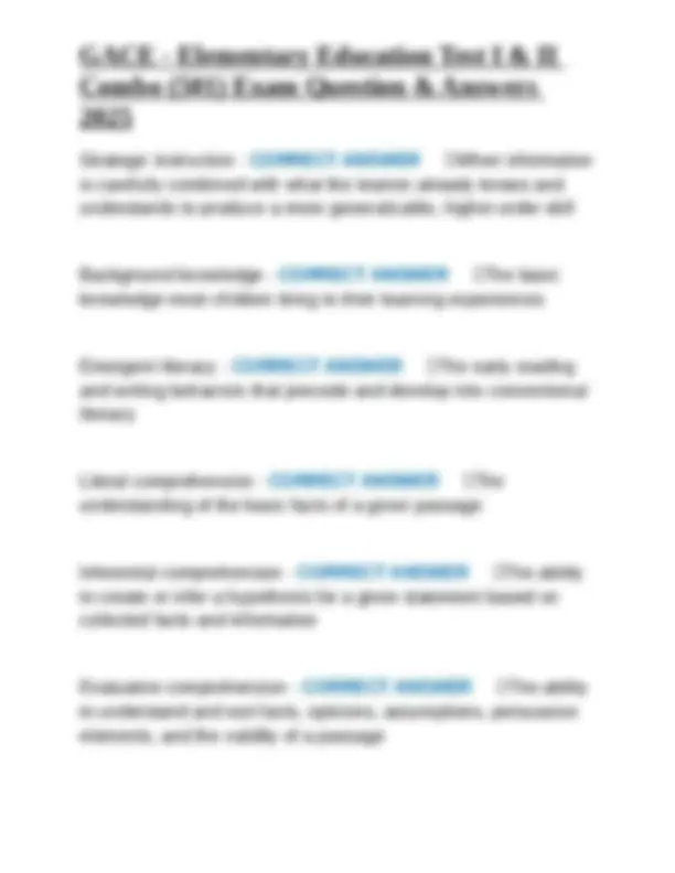 GACE Elementary Education Exam Prep: Questions & Answers | Exams ...