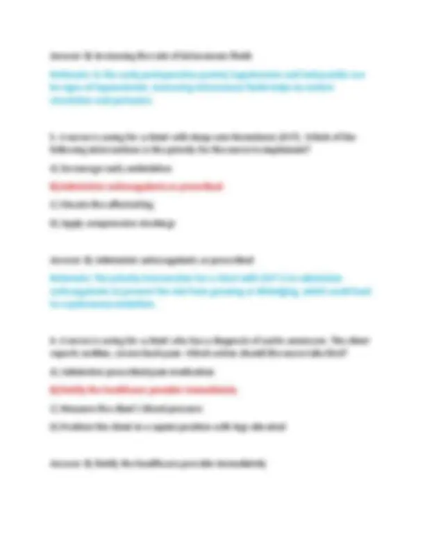 Critical Alterations in Perfusion: RN Practice Exam | Quizzes Nursing ...