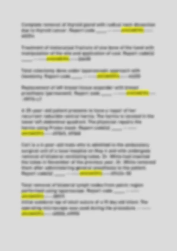 CPT SURGERY CODING VERIFIED QUESTIONS WITH ACCURATE ANSWERS 2025/2026 ...