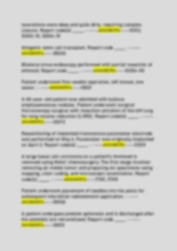 CPT SURGERY CODING VERIFIED QUESTIONS WITH ACCURATE ANSWERS 2025/2026 ...