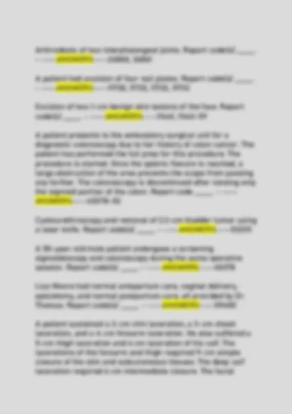 CPT SURGERY CODING VERIFIED QUESTIONS WITH ACCURATE ANSWERS 2025/2026 ...