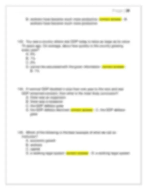 Economics 104 Final Exam: GDP, Inflation, and Macroeconomic Principles ...