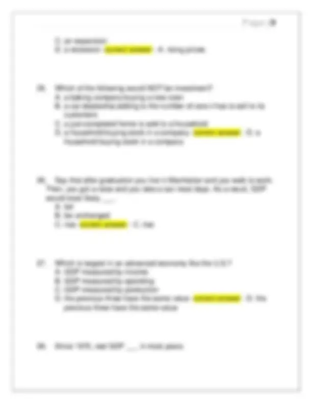 Economics 104 Final Exam: GDP, Inflation, and Macroeconomic Principles ...