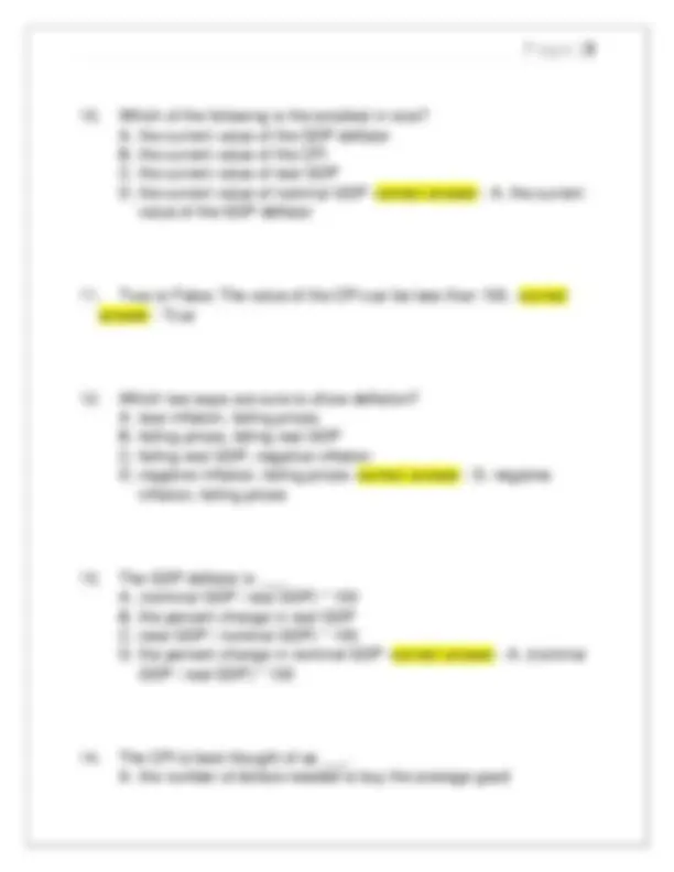 Economics 104 Final Exam: GDP, Inflation, and Macroeconomic Principles ...