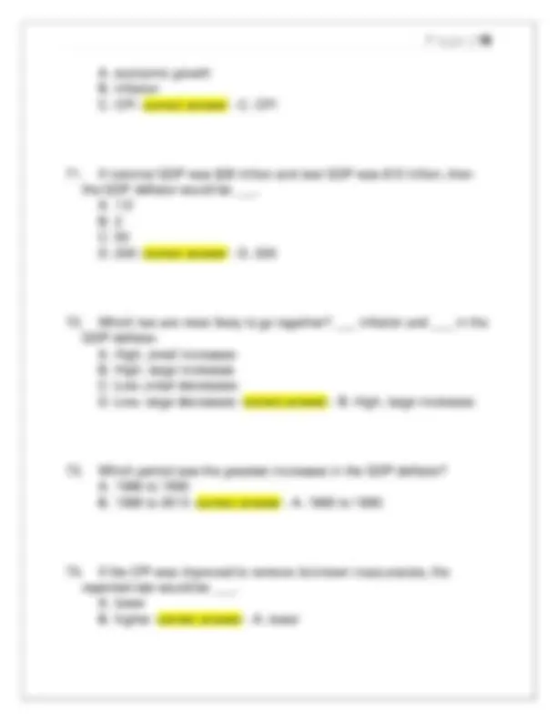 Economics 104 Final Exam: GDP, Inflation, and Macroeconomic Principles ...