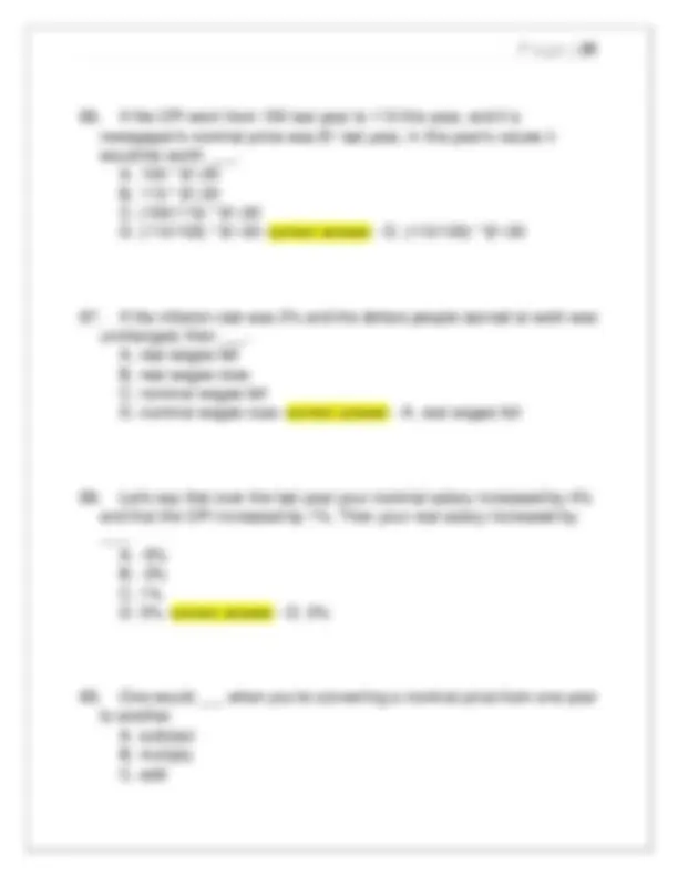Economics 104 Final Exam: GDP, Inflation, and Macroeconomic Principles ...