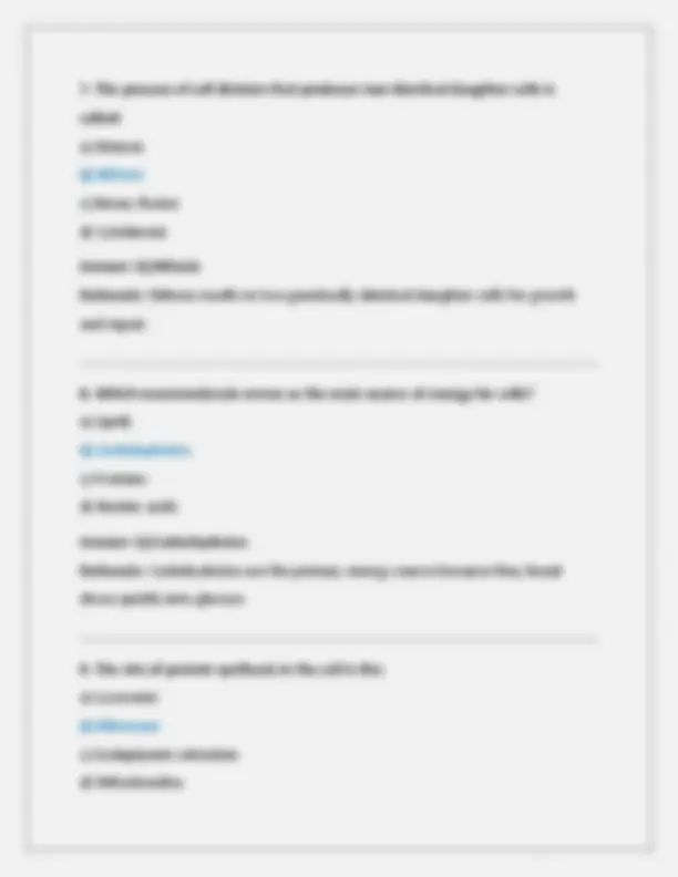 HESI A2 BIOLOGY PRACTICE EXAM QUESTIONS WITH VERIFIED ANSWERS AND ...