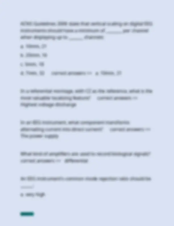 EEG Registry Exam Study Guide: ASET Review Questions and Answers ...