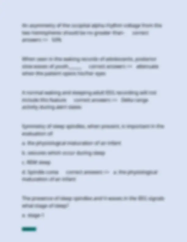 EEG Registry Exam Study Guide: ASET Review Questions and Answers ...