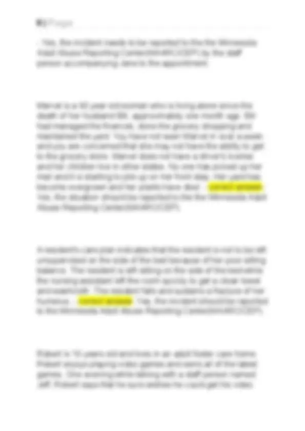 PCA/CFSS WORKER TRAINING EXAM 2025 UPDATED ACTUAL EXAM WITH CORRECT ...