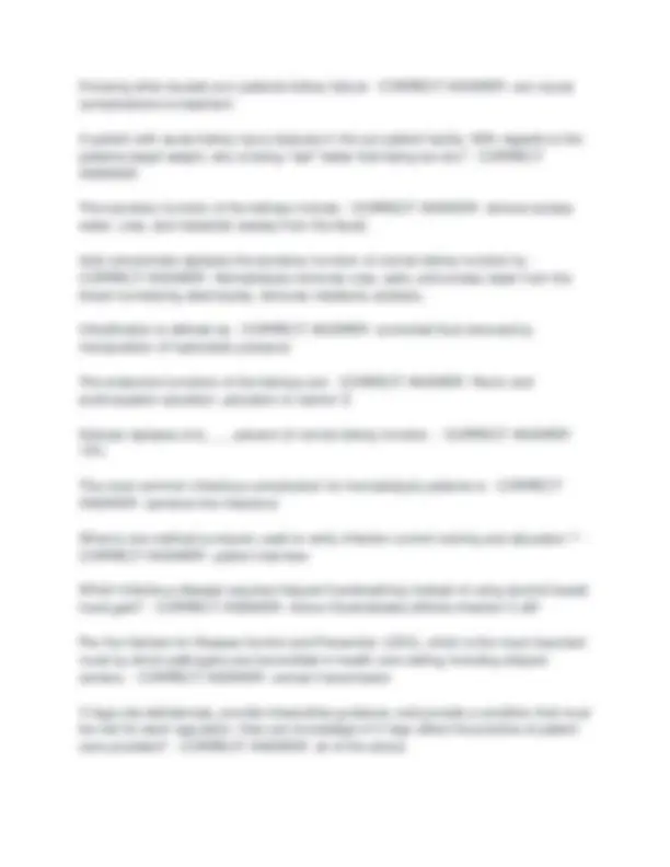 Hemodialysis Exam Questions and Answers for PCTs | Exams Nursing | Docsity