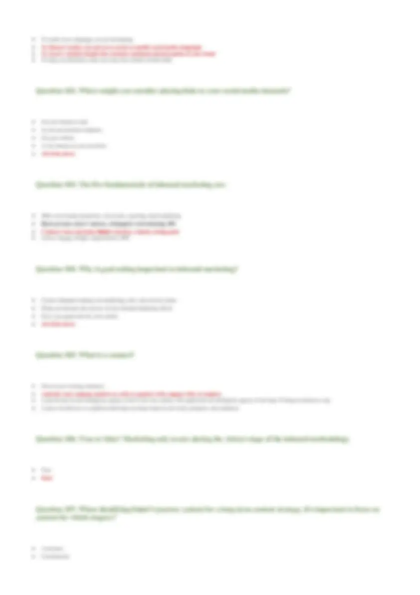 HubSpot Inbound Marketing Certification Exam Answers (100% Verified ...