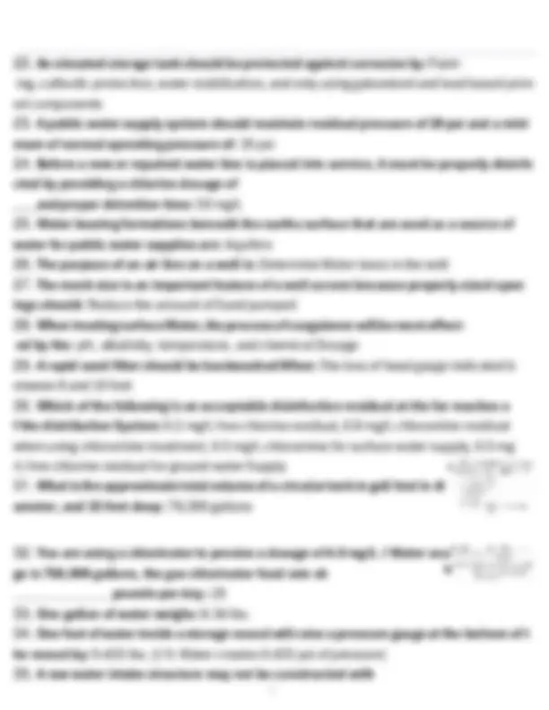 TCEQ Class C Water License Final Exam Questions and Answers ...