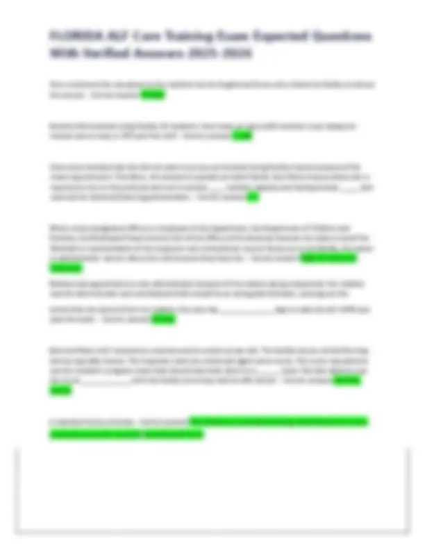 FLORIDA ALF Core Training Exam Expected Questions With Verified Answers ...