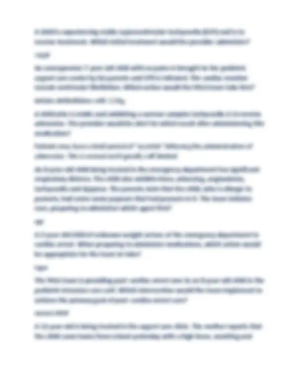 PALS Updated FINAL Exam 2025–2026 – Pediatric Advanced Life Support ...