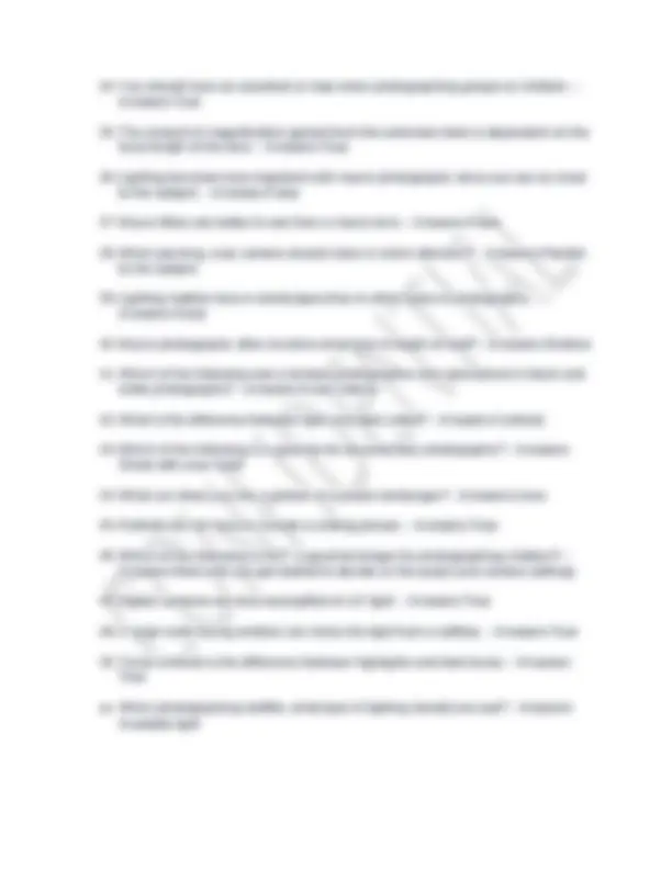 DIGITAL PHOTOGRAPHY FINAL EXAM COMPLETE SOLUTION QUESTIONS AND ANSWERS ...