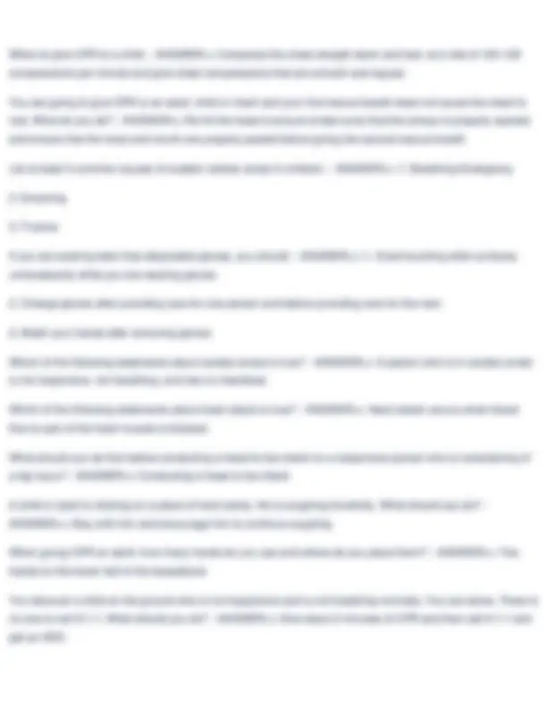 American Red Cross First Aid_CPR_AED Study Guide EXAM LATEST QUESTIONS ...