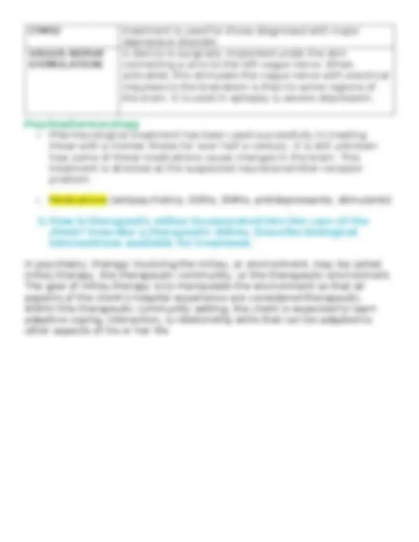 MENTAL HEALTH EXAM 1 STUDY GUIDE MODULE 1: FOUNDATIONS FOR PSYCHIATRIC ...