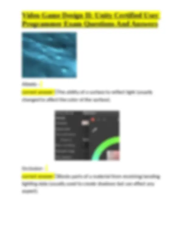 Video Game Design II: Unity Certified User Programmer Exam Questions ...