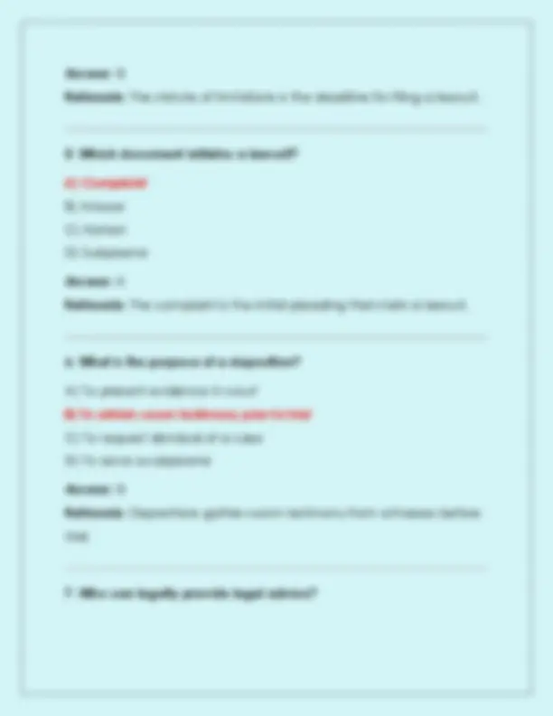 CERTIFIED PARALEGAL (CP) PRACTICE EXAM 1 QUESTIONS AND CORRECT ANSWERS ...