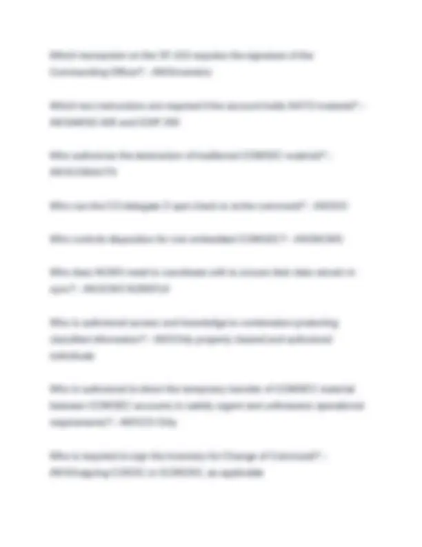 Basic COMSEC Policies & Procedures Exam Test Bank 2025-2026. Questions ...