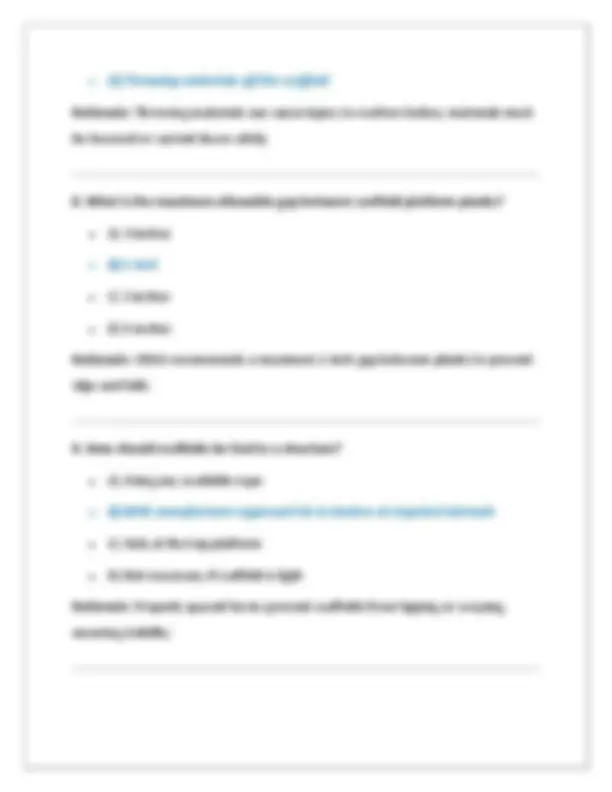 SCAFFOLD ERECTOR CERTIFICATION PRACTICE EXAM 2 QUESTIONS AND CORRECT ...