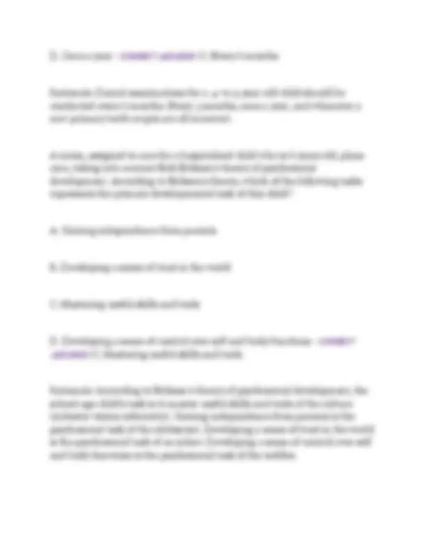 MODULE 1 DEVELOPMENTAL STAGES AND TRANSITION EXAM WITH DETAILED ANSWERS ...