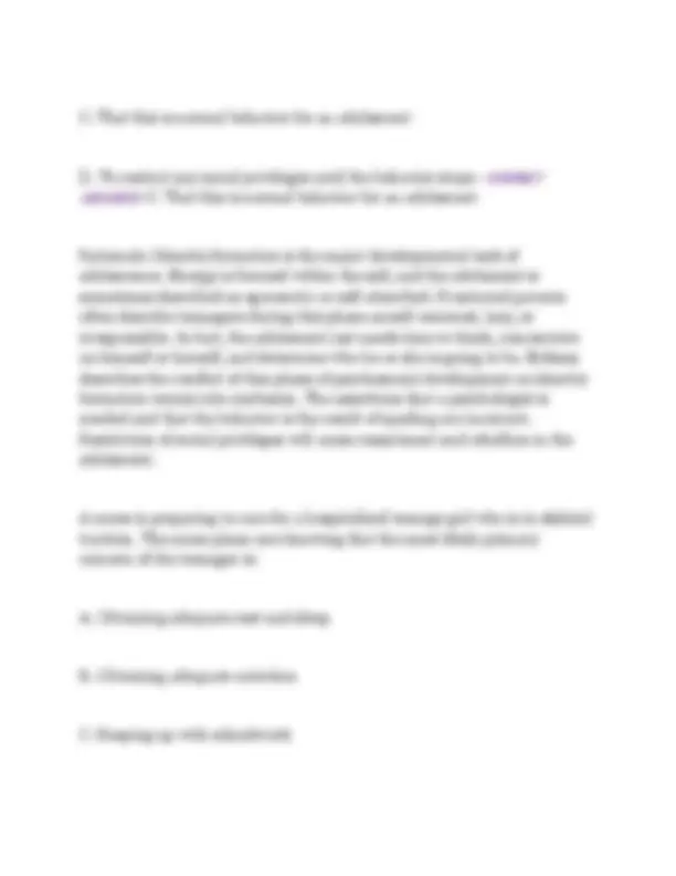 MODULE 1 DEVELOPMENTAL STAGES AND TRANSITION EXAM WITH DETAILED ANSWERS ...