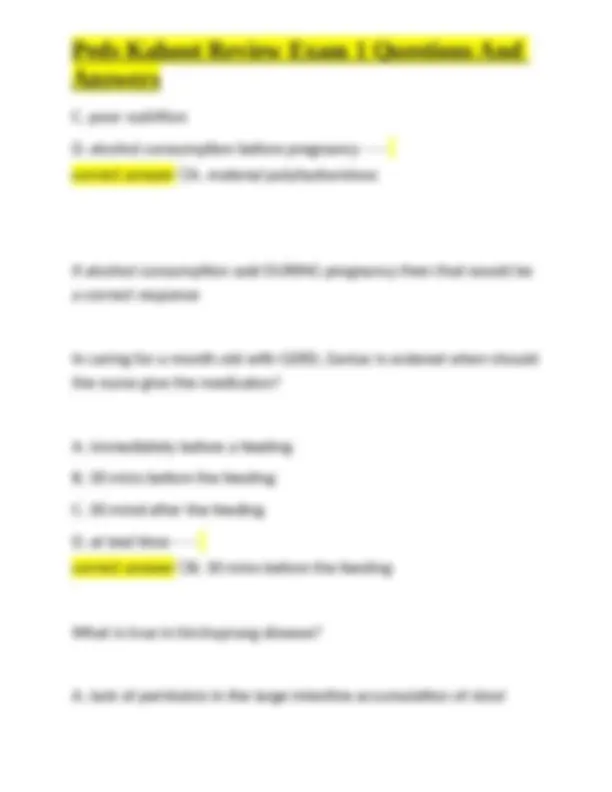 Peds Kahoot Review Exam 1 Questions And Answers | Exams Pediatrics ...