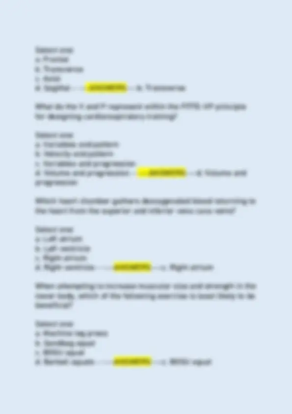 Exercise Science Quiz: Multiple Choice Questions and Answers | Exams ...