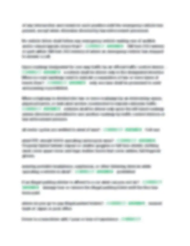 Japanese SOFA Driving Exam: Q&A Study Guide 2025 | Exams Nursing | Docsity