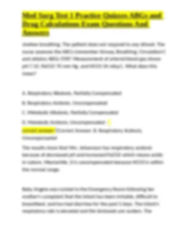Arterial Blood Gas (ABG) Interpretation: Clinical Case Studies | Exams ...