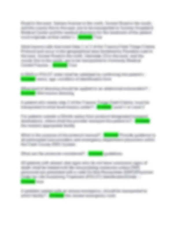 SNHD EMT Protocols Q&A: 2025 Update for Emergency Medical Technicians ...