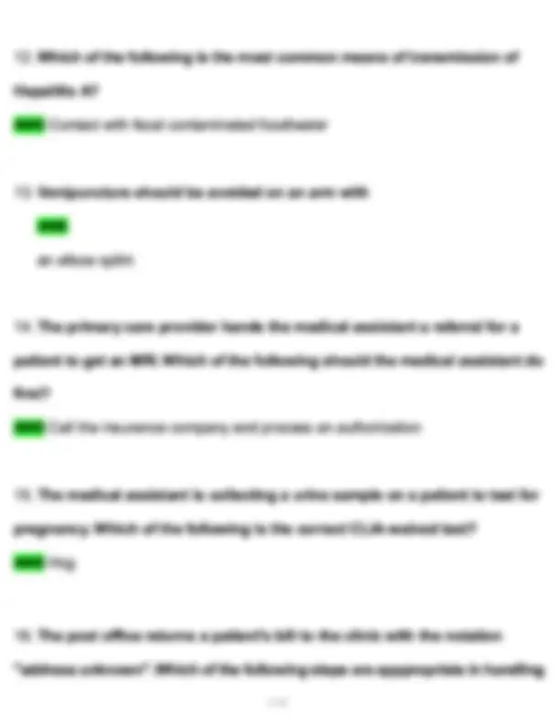 NCCT Review Medical Assistant Practice Exam 2025 Questions & Verified ...