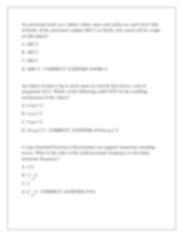 AP Physics 1 Final Exam Questions with Answers | Exams Physics | Docsity