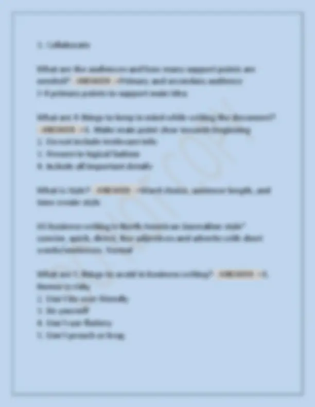 GEB 3213 Exam 1: Business Communication Q&A Study Guide | Exams Nursing ...
