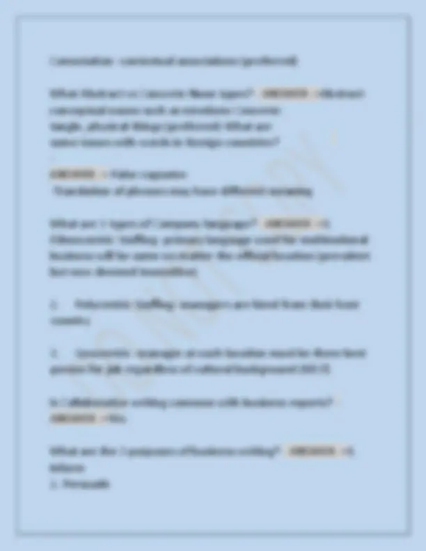 GEB 3213 Exam 1: Business Communication Q&A Study Guide | Exams Nursing ...