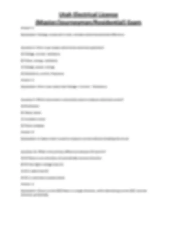 Utah Electrical License (Master Journeyman Residential) Exam | Exams ...