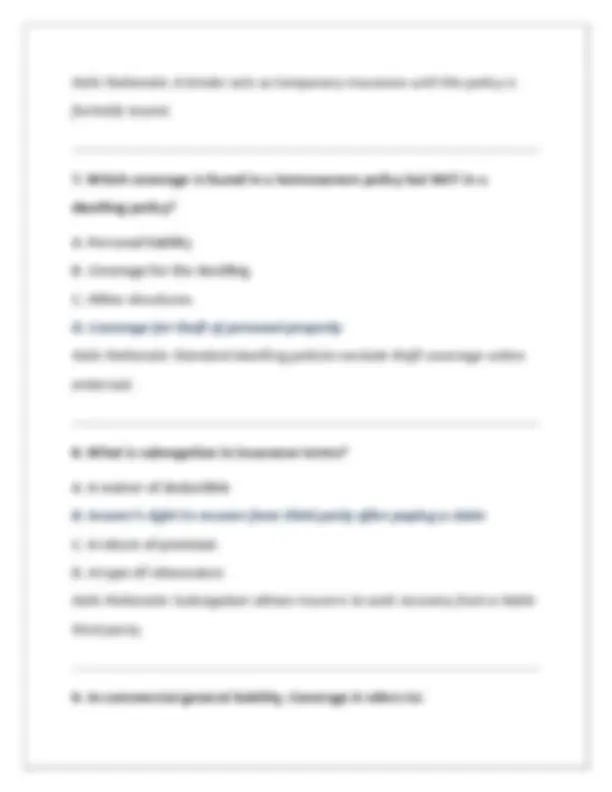 MISSOURI PROPERTY & CASUALTY INSURANCE PRACTICE EXAM QUESTIONS AND ...