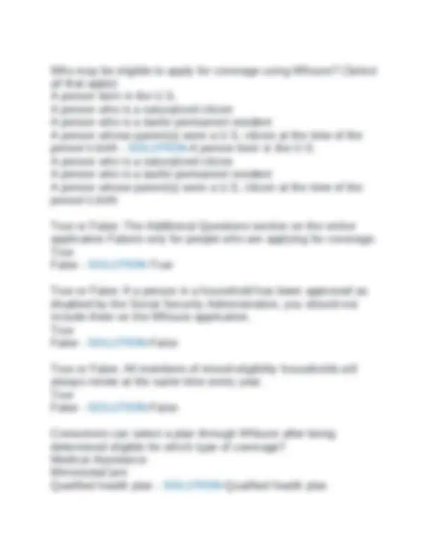 MNSURE ROLE-BASED ASSESSMENT QUESTION AND ANSWER | Exams Nursing | Docsity