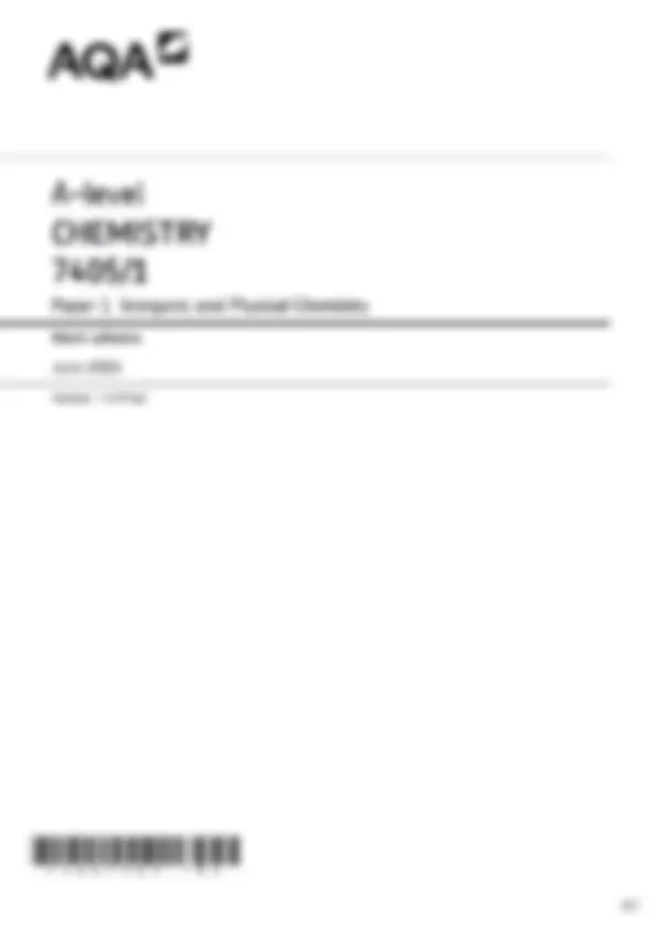 Actual 2025 AQA A-LEVEL CHEMISTRY 7405/1 Paper 1 Merged Question Paper + Mark Scheme + In ...