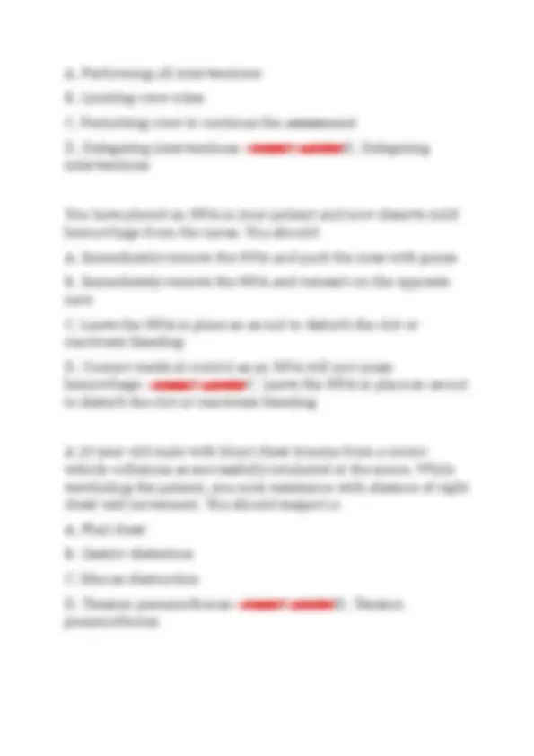 ITLS ADVANCED PRE-TEST (9TH EDITION -VERSION 9.1,MARCH 2020) LATEST ...