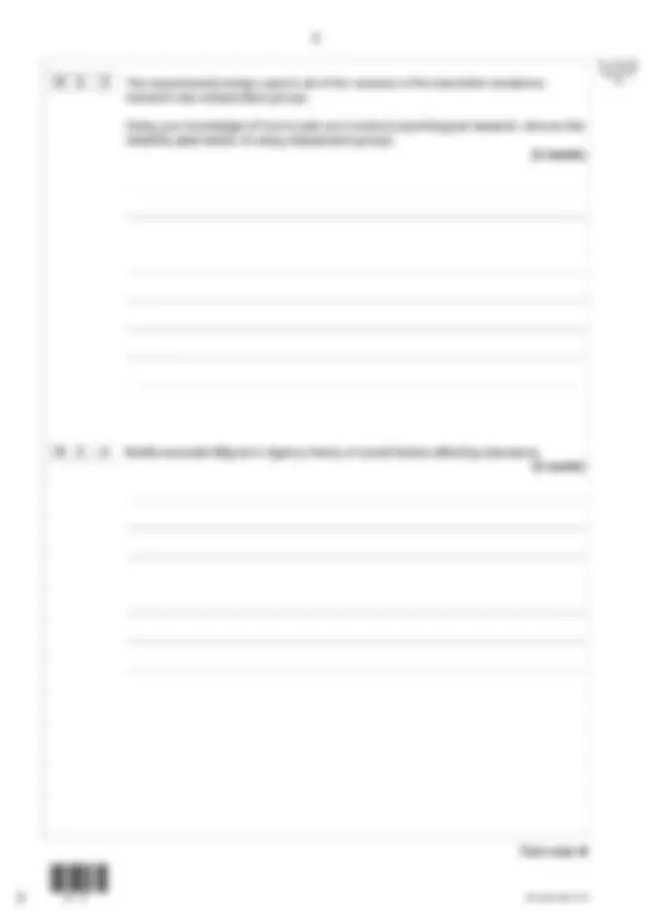 Actual 2024 AQA GCSE PSYCHOLOGY 8182/2 Paper 2 Question Paper + Mark ...