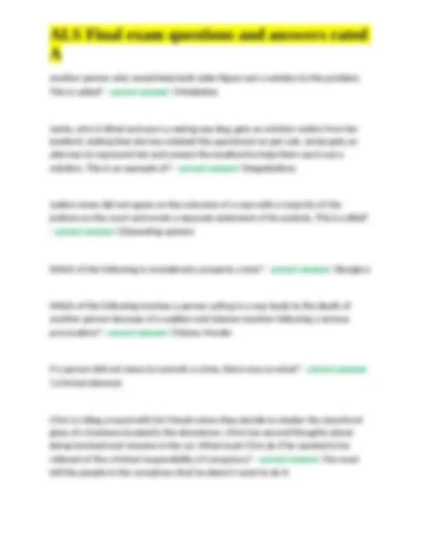 ALS Final exam questions and answers rated A | Exams Nursing | Docsity